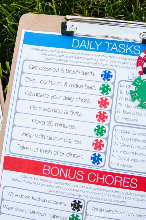 Printable Kids Chore System that Works • Crafting my Home