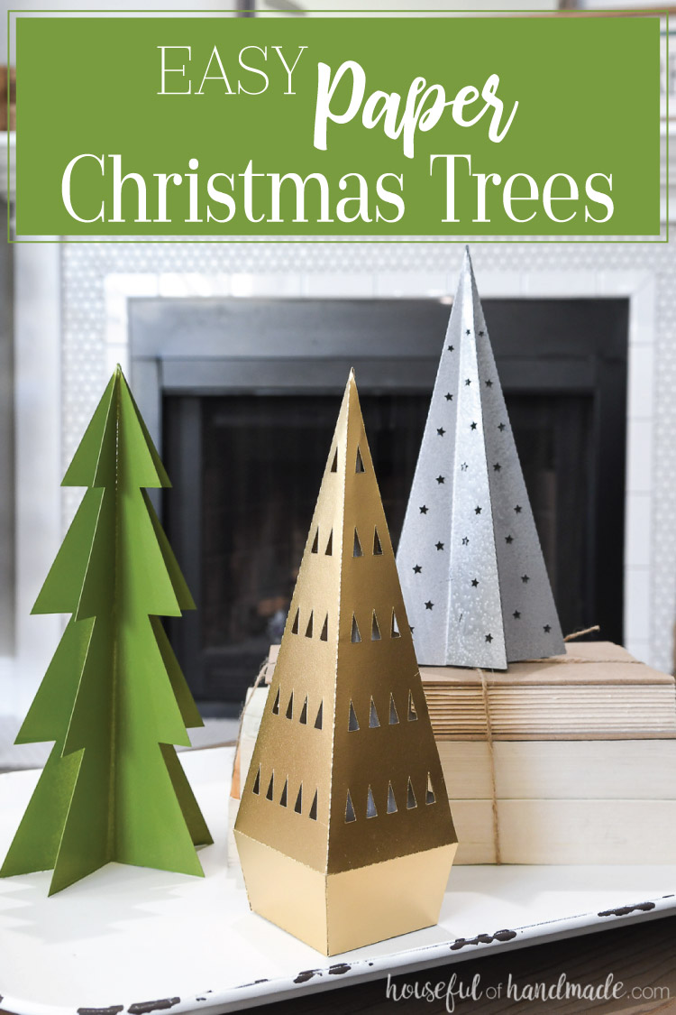 3 Easy Paper Christmas Trees {7 Days of Paper Christmas Decor ...