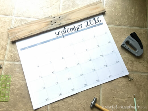 DIY Giant Rustic Wall Calendar with Printable • Crafting my Home