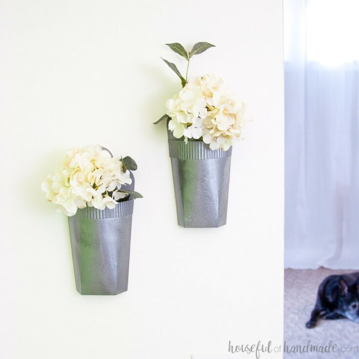 Faux Metal Wall Vases