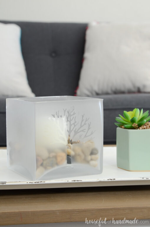 Large Glass Candle Holder for Spring • Crafting my Home
