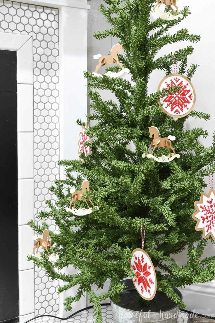 7 Days of Paper Christmas Decor: Rocking Horse Christmas Ornaments