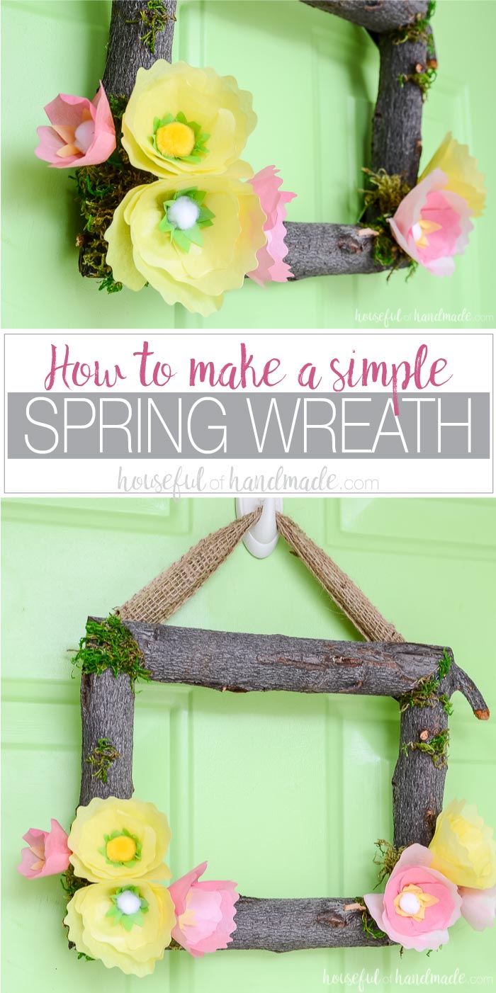 Simple Spring Flower Wreath from Tree Branches • Crafting my Home