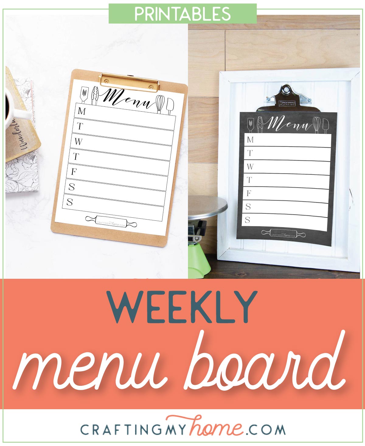 Printable Weekly Menu Planner • Crafting my Home