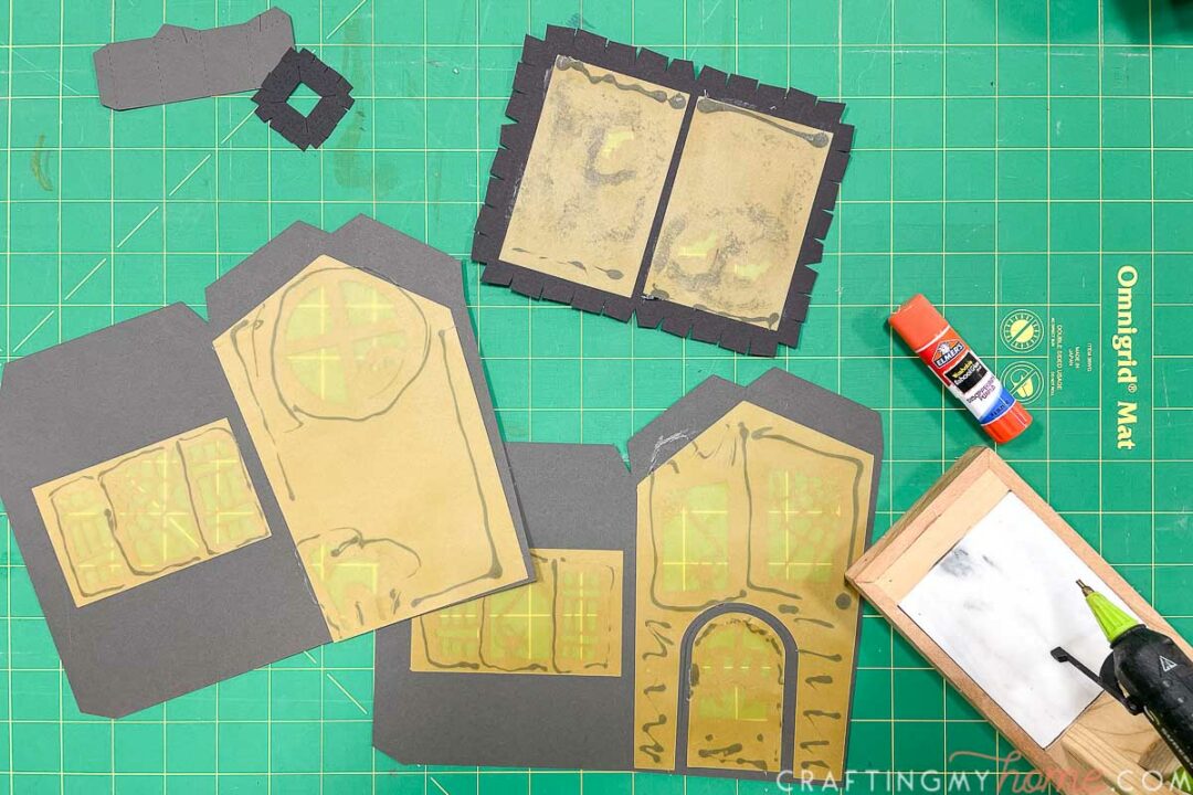 Haunted House Halloween Lantern from Paper • Crafting my Home