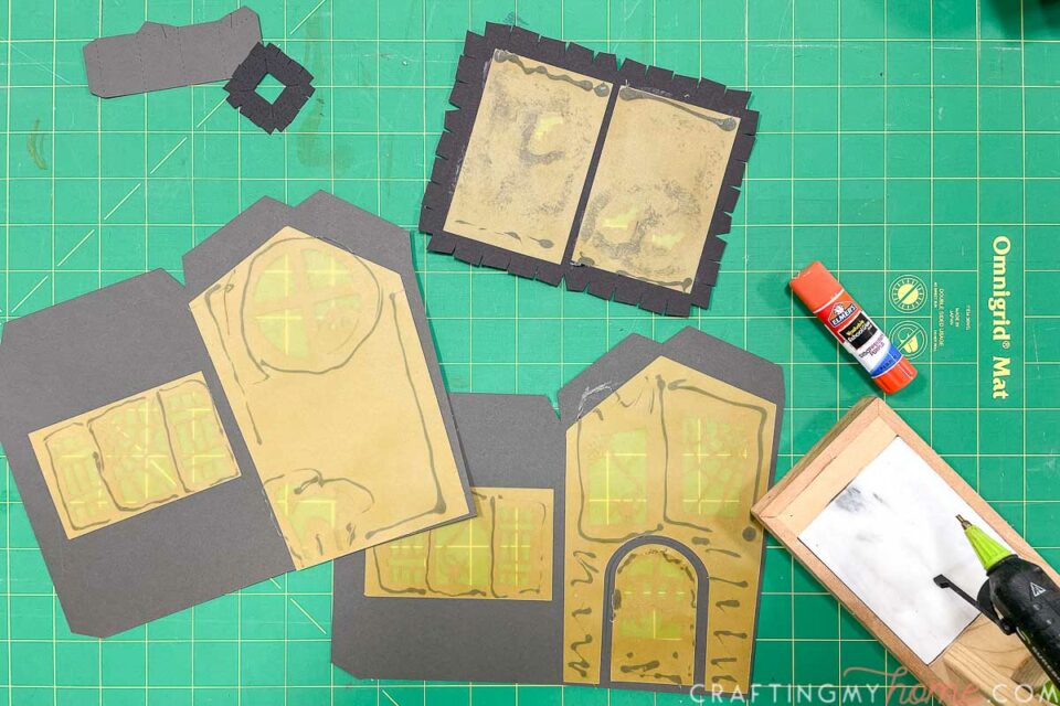 Haunted House Halloween Lantern from Paper • Crafting my Home