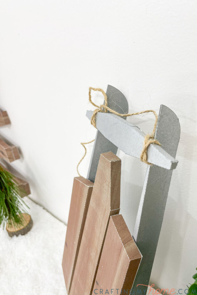 Decorative Wooden Sled Paper Craft • Crafting my Home